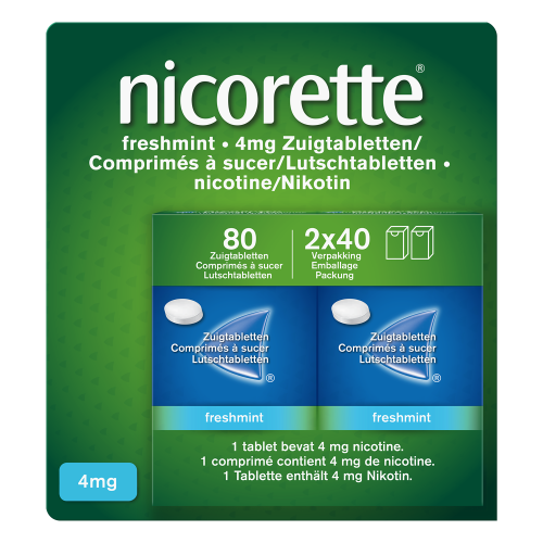 Nicorette Freshmint 4 mg | 2 x 40 zuigtabletten | PharmaMarket