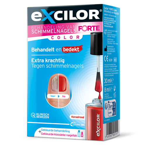 Excilor Forte Color Koraalrood | 30 ml + 8 ml | PharmaMarket