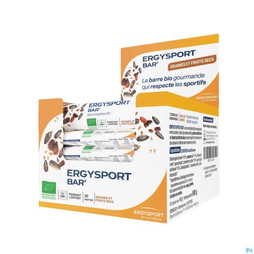 Nutergia Ergysport Bar'Ergy Fruits Secs | 20 x 40 g | PharmaMarket