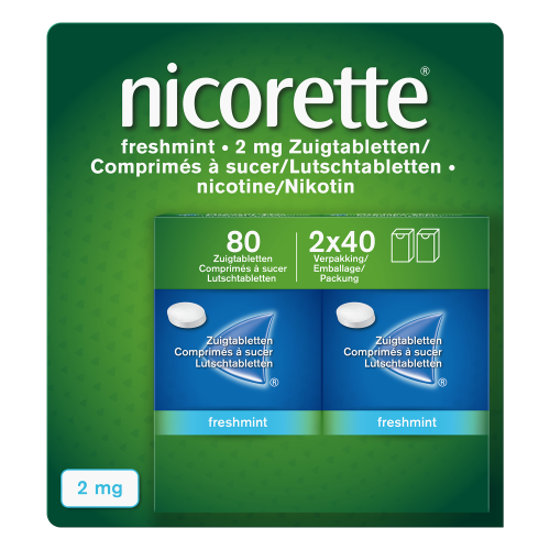 Nicorette Freshmint 2 mg | 2 x 40 comprimés à sucer | PharmaMarket