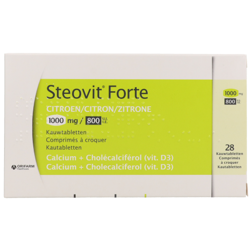 Steovit Forte 1000 mg/800 IE Citroen | 28 kauwtabletten | PharmaMarket